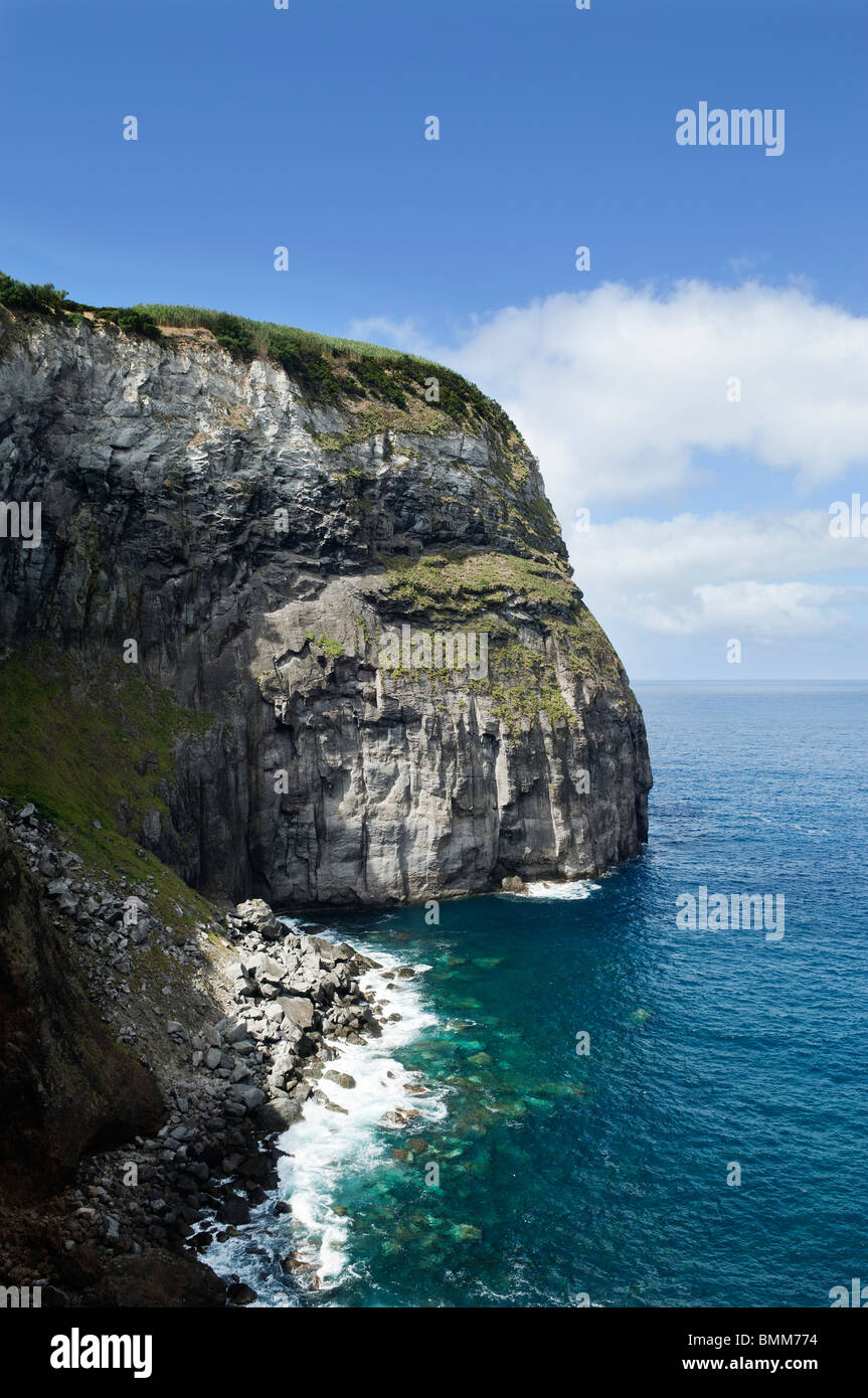 Volcanic geologic formation of Morro de Castelo Branco in Faial island ...