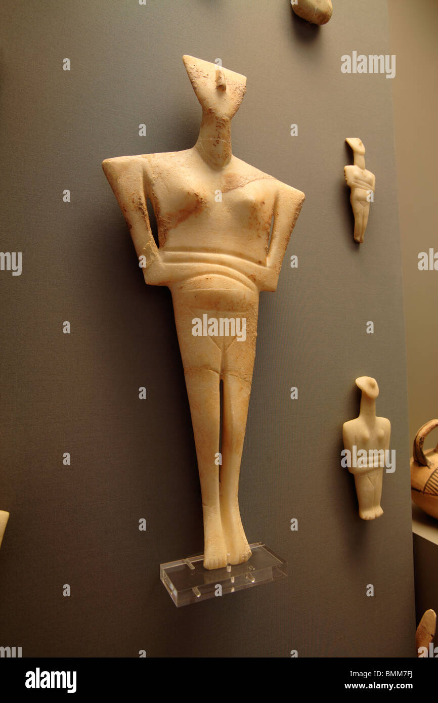 Early Cycladic statues (from 2800-2300 BC Found in Sifnos), National ...