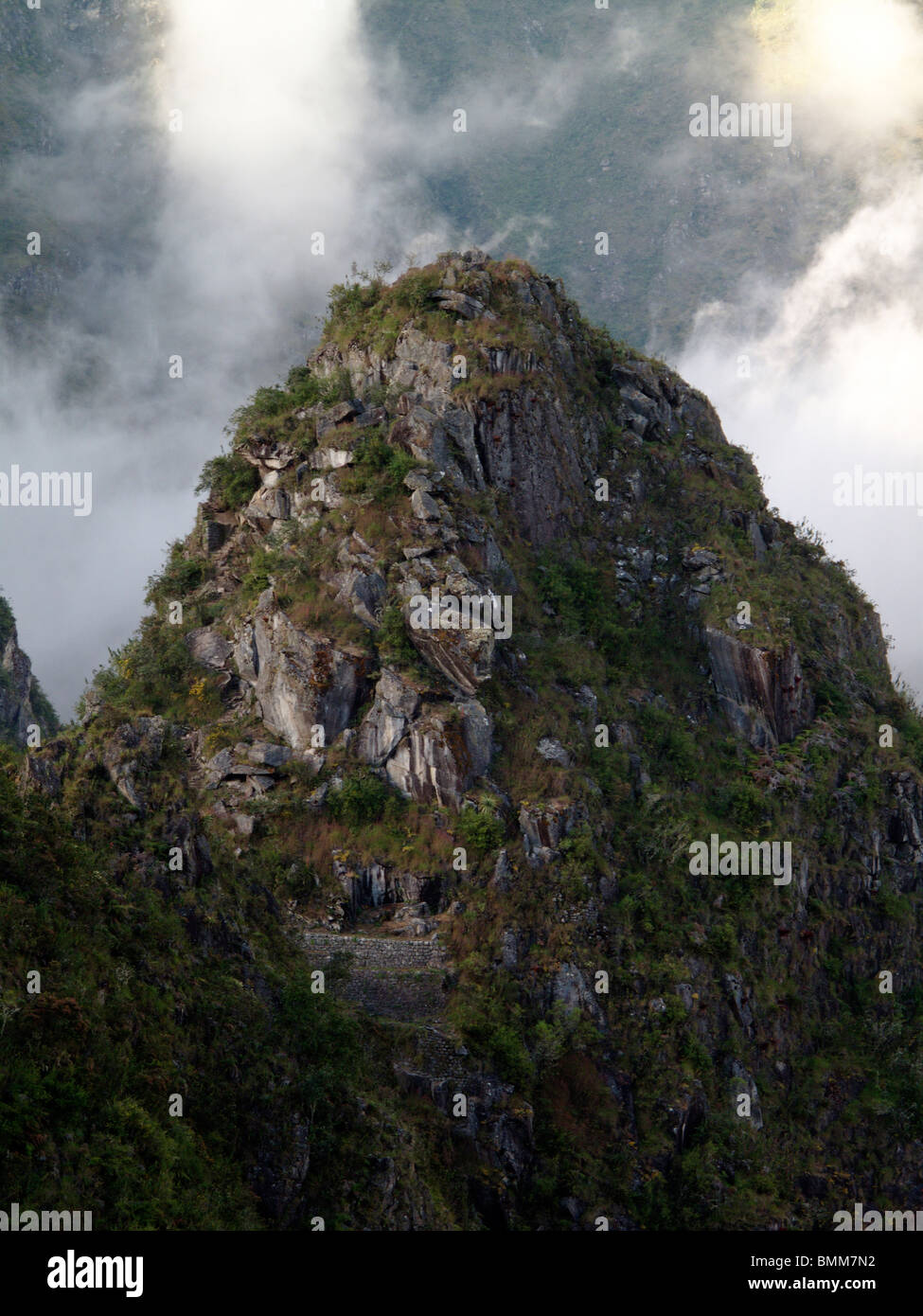 View of the Rio Urubamba valley around the ancient Inca ruins at Machu ...