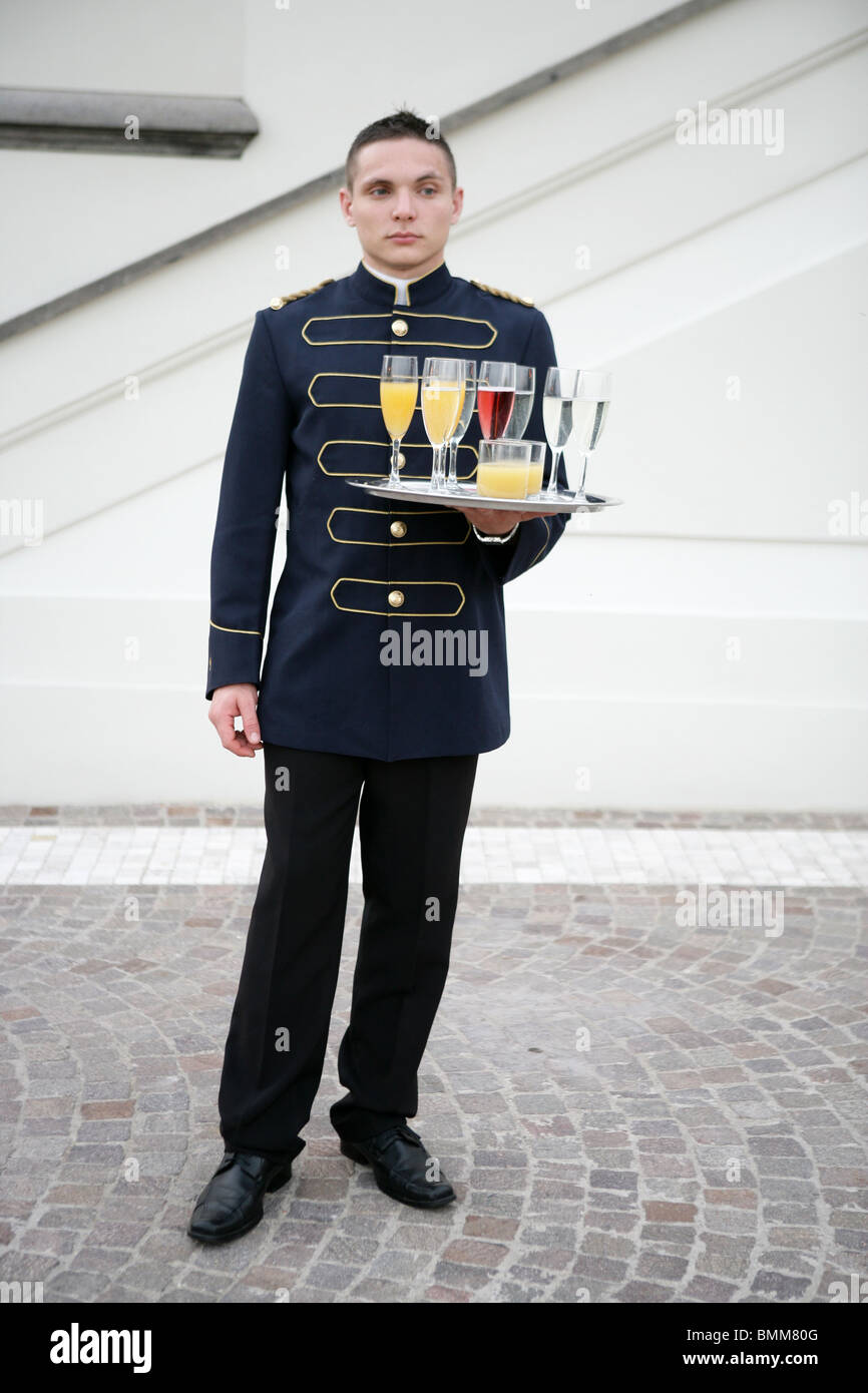 waiter uniform glasses Rome Italy hotel Stock Photo - Alamy