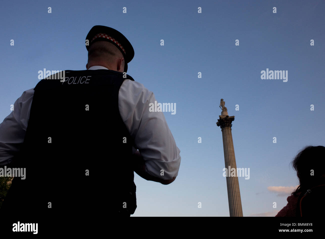City of London Policeman on duty in Trafalgar Square during England v ...