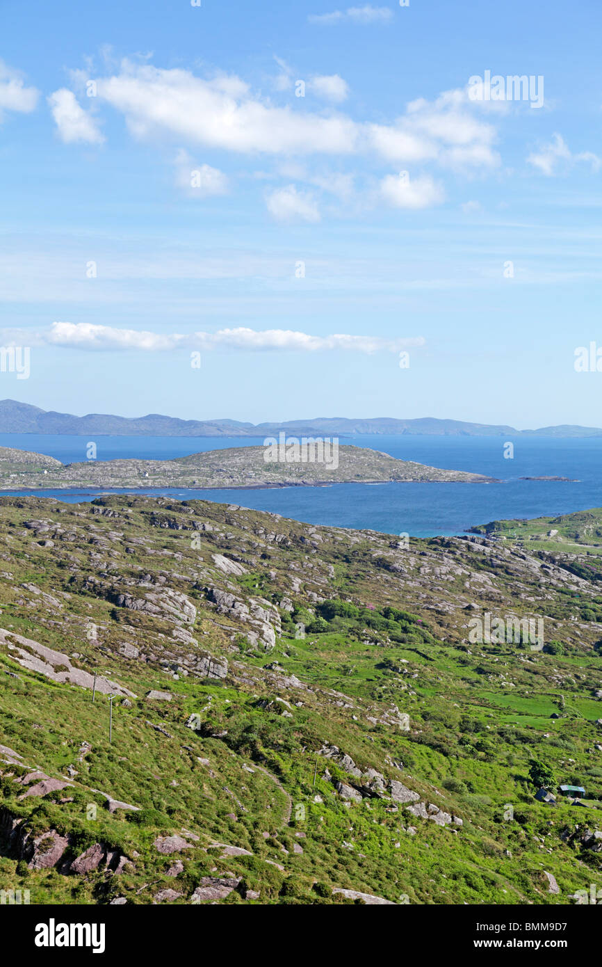 panoramic view of Ballinskelligs Bay, Atlantic Ocean, Ring of Kerry ...
