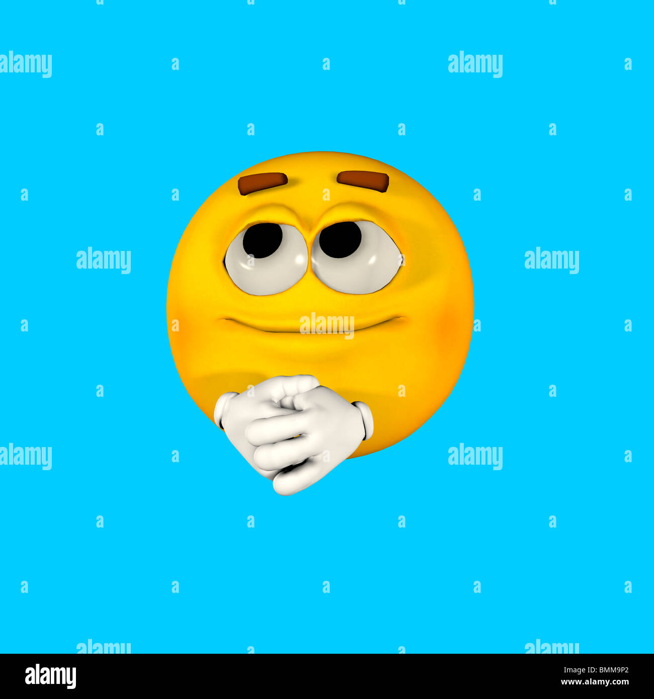 Emoticon Graphic Illustration depicting being Angelic Stock Photo - Alamy
