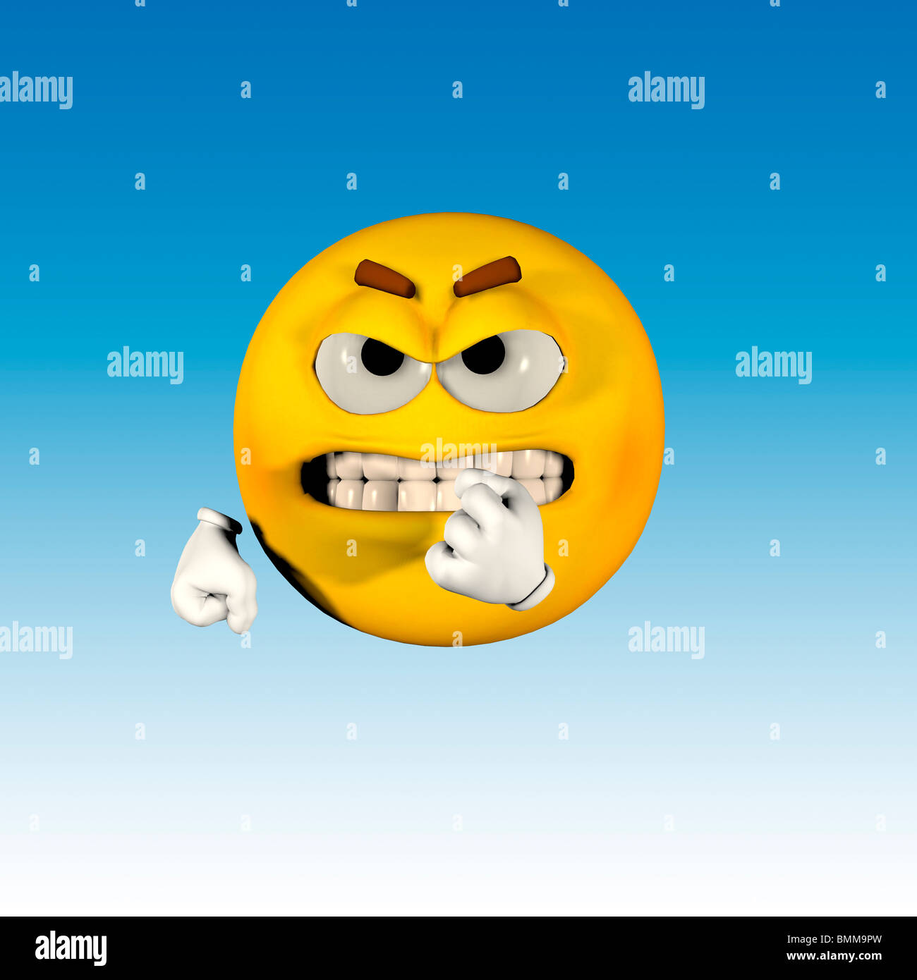 Emoticon Graphic Illustration depicting being Angry Stock Photo - Alamy