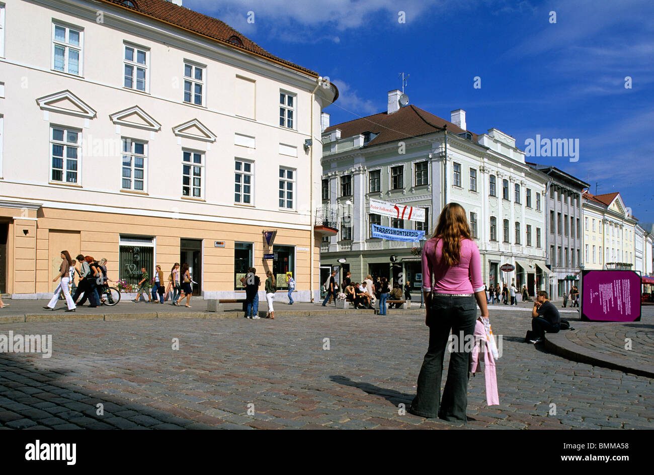 Estonia,Tartu,Raekoja Plats square,merchant houses,typical houses Stock ...