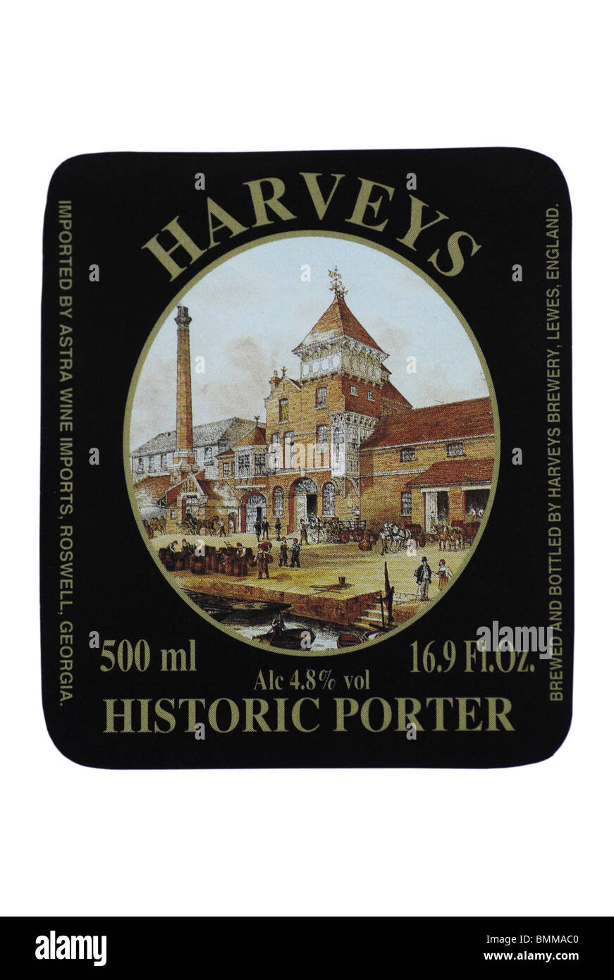 Harveys Historic Porter Bottled Beer label - label date unknown Stock ...