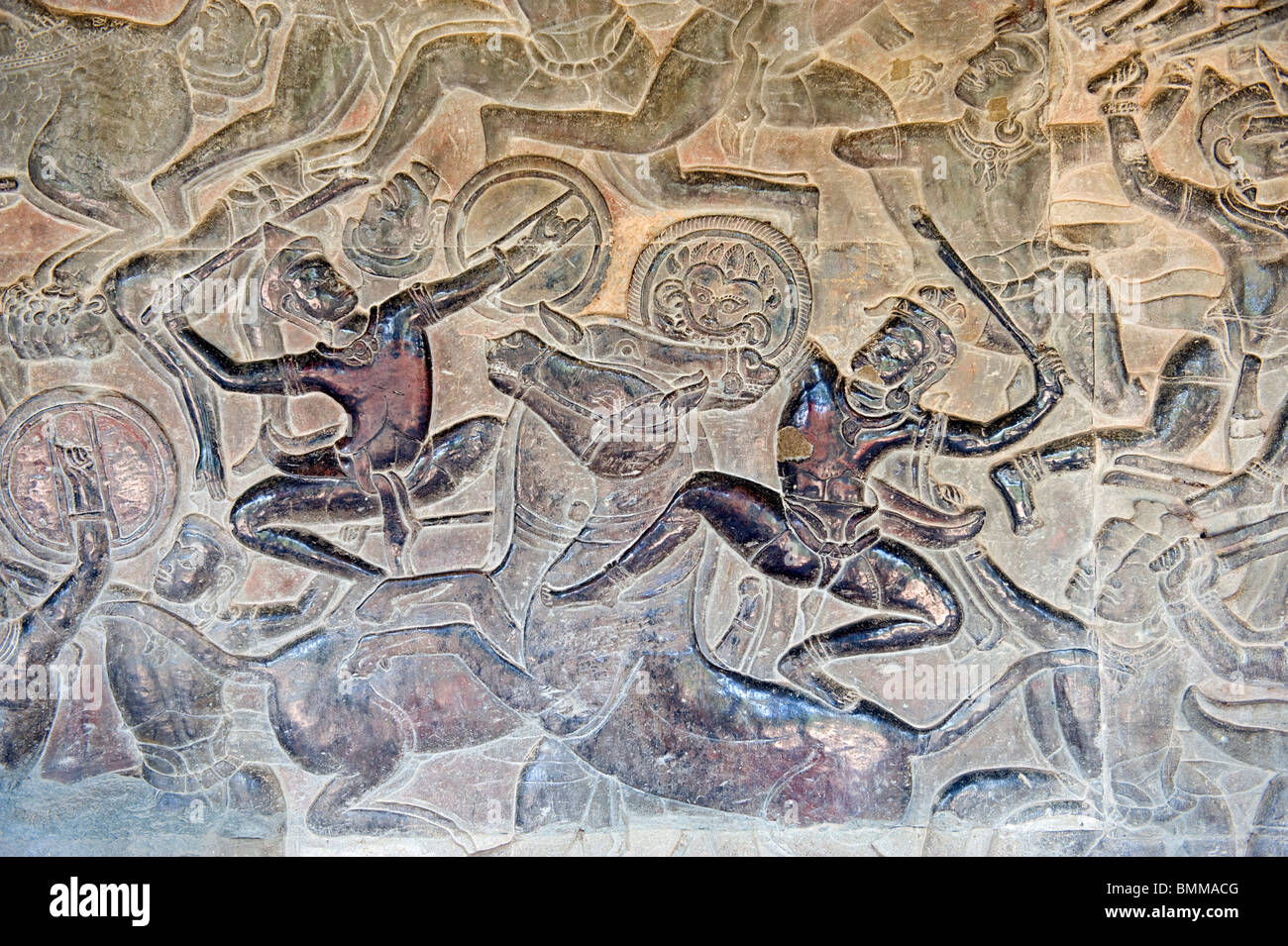 Part of a mural at Angkor Wat, Cambodia Stock Photo - Alamy