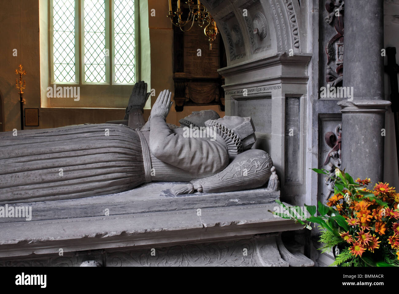 William and Mary Sheldon monument, St. Leonard`s Church, Beoley ...