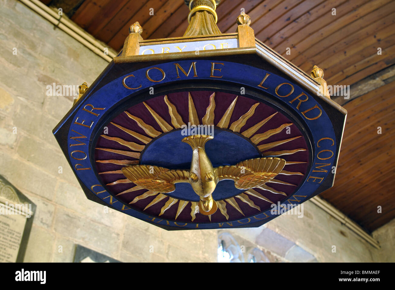 The font cover, St. Leonard`s Church, Beoley, Worcestershire, England ...
