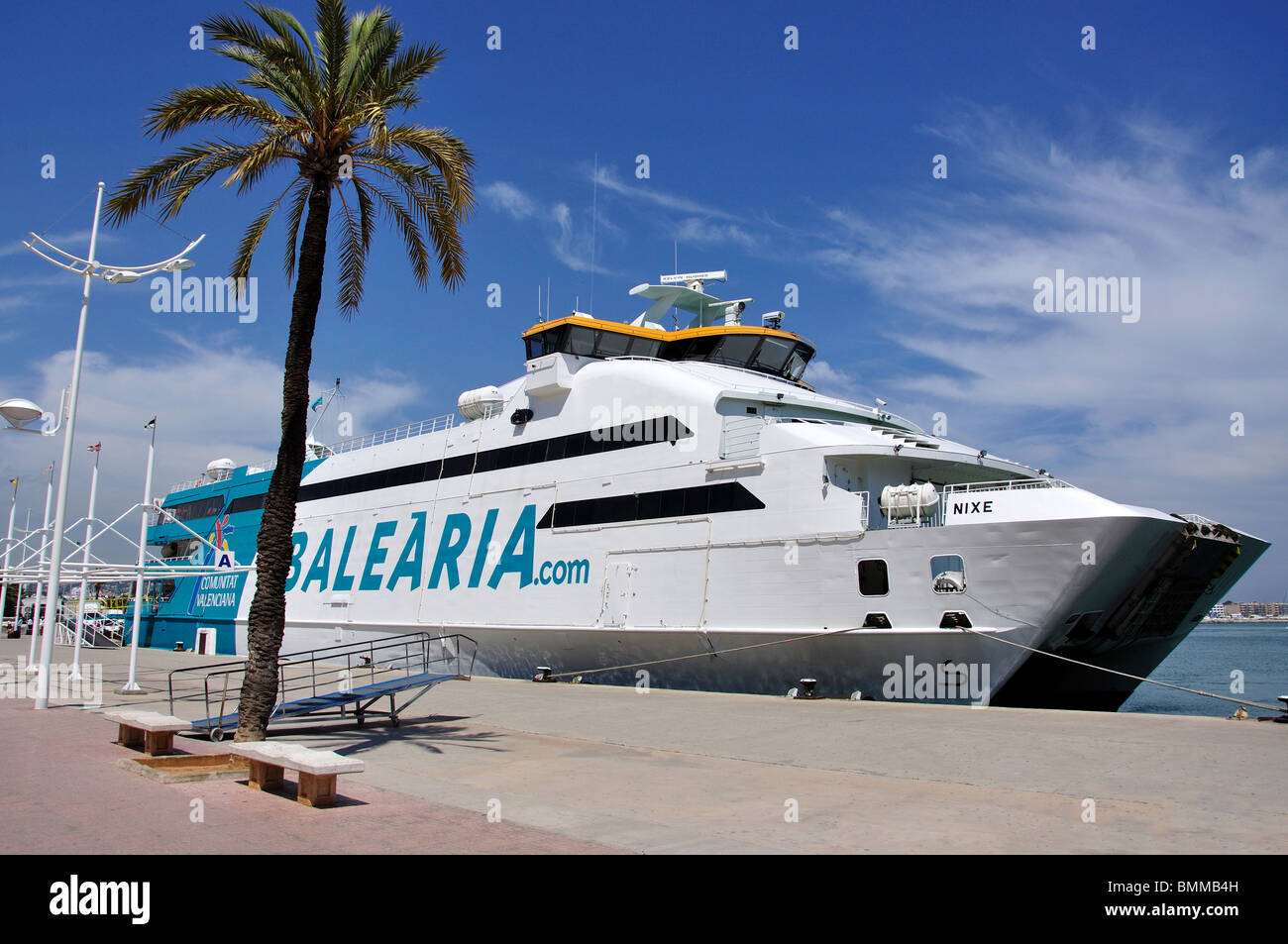Balearia mainland ferry in port, Eivissa, Ibiza, Balearic Islands ...