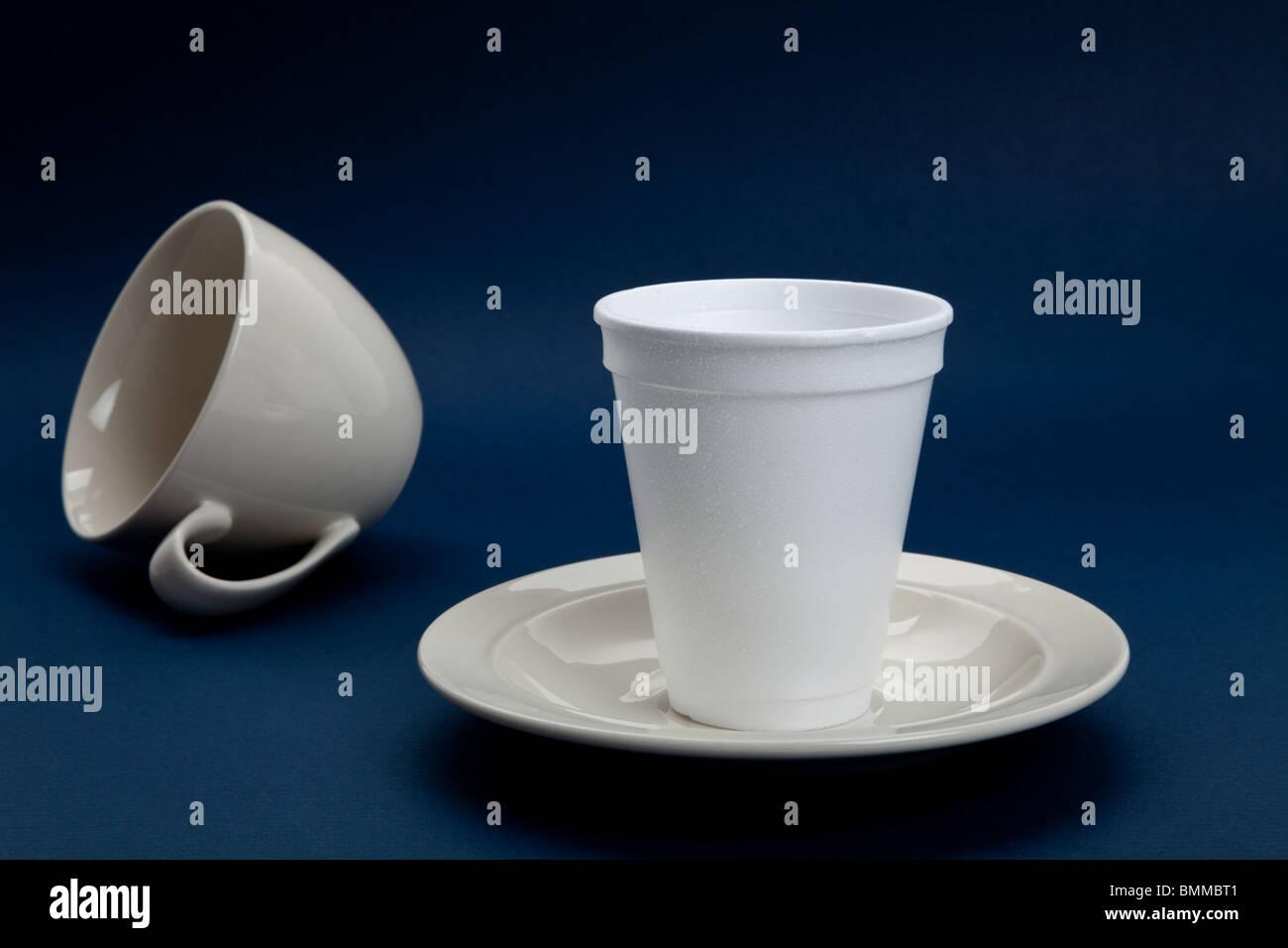 Disposable Cup and Coffee Cup, concept of wrong position Stock Photo ...
