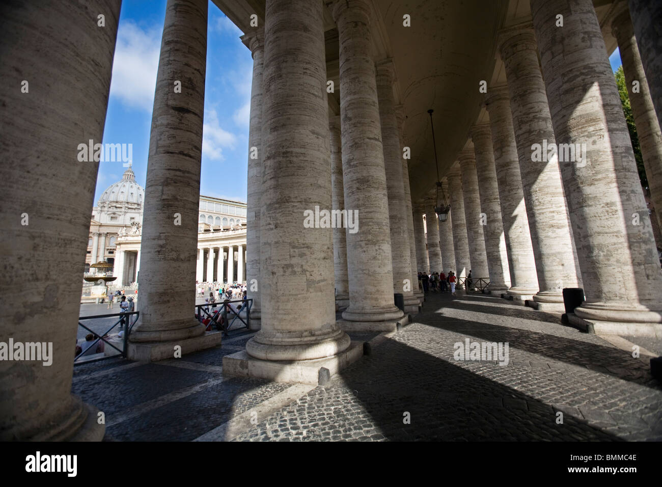 The Bernini Colonnade at St Peter's Square, San Pietro, Rome, Italy ...