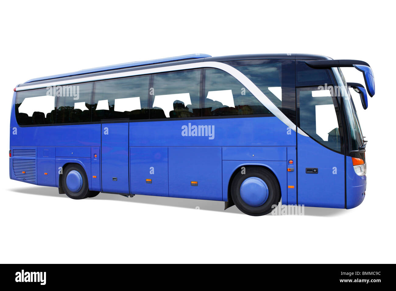 Blue coach bus Stock Photo - Alamy