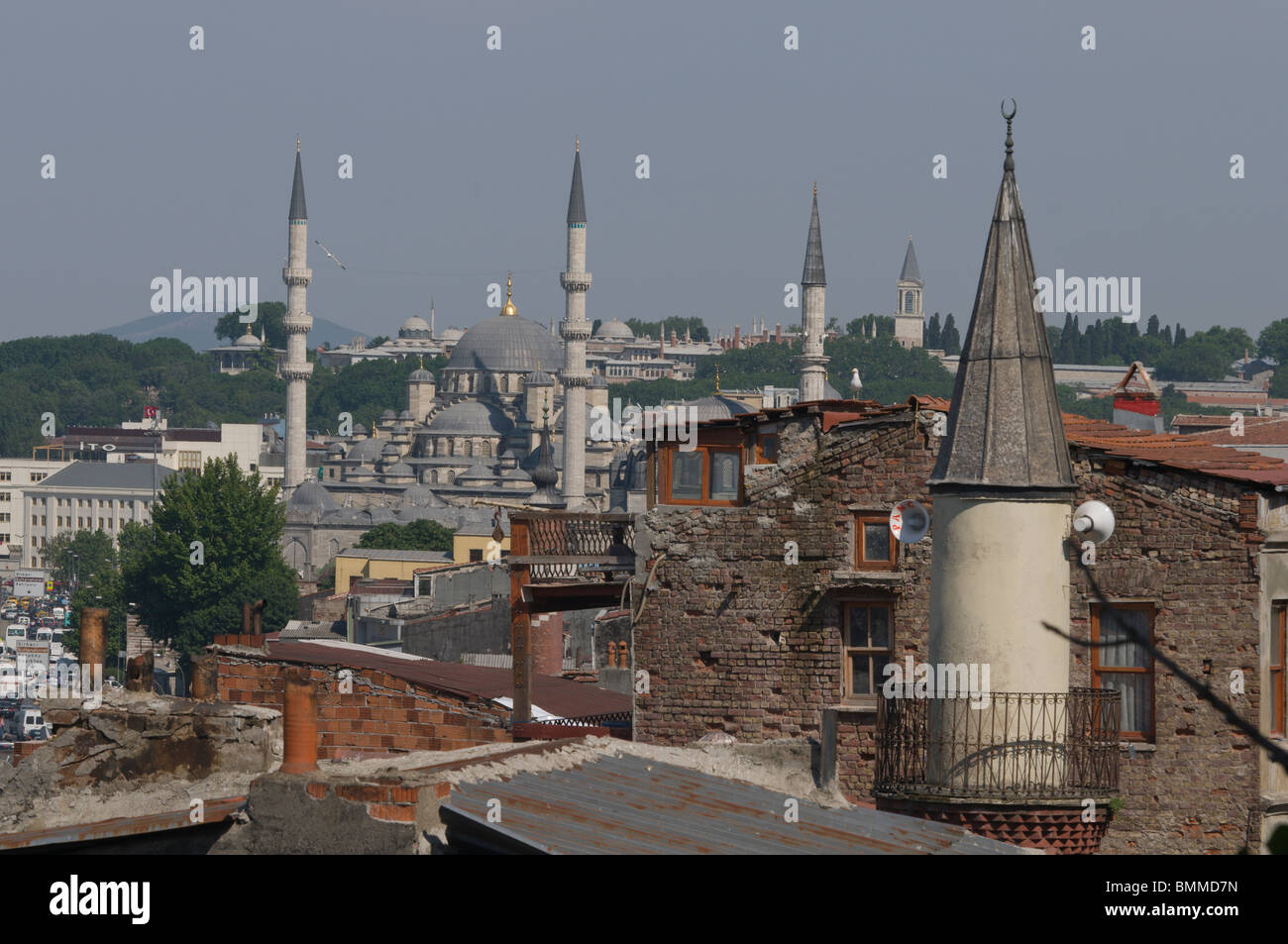 New Mosque and Topkapi Palace from Suleymaniye in istanbul,Turkey Stock ...
