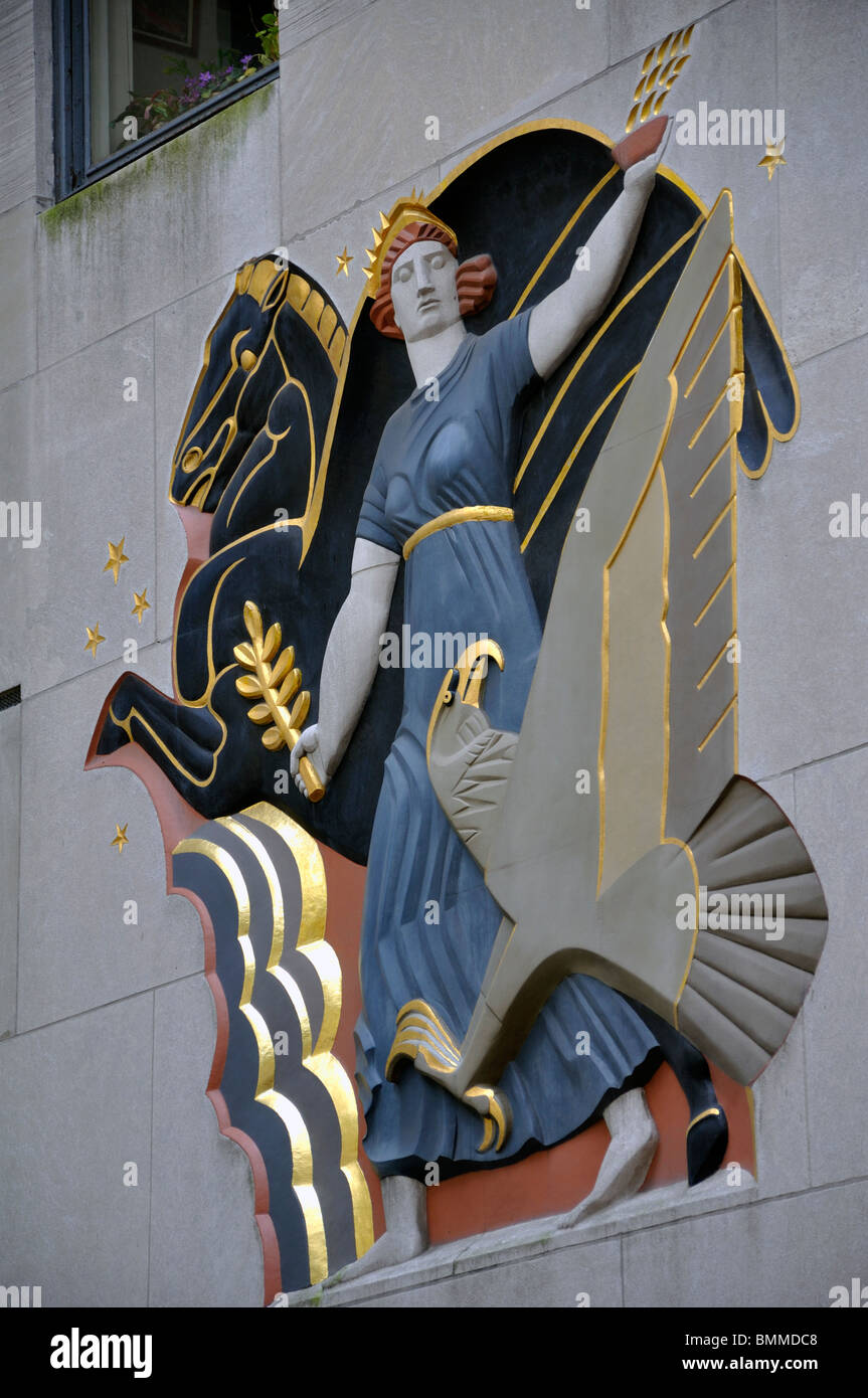 "Progress" relief by Lee Lawrie, Rockefeller Center art, New York City ...