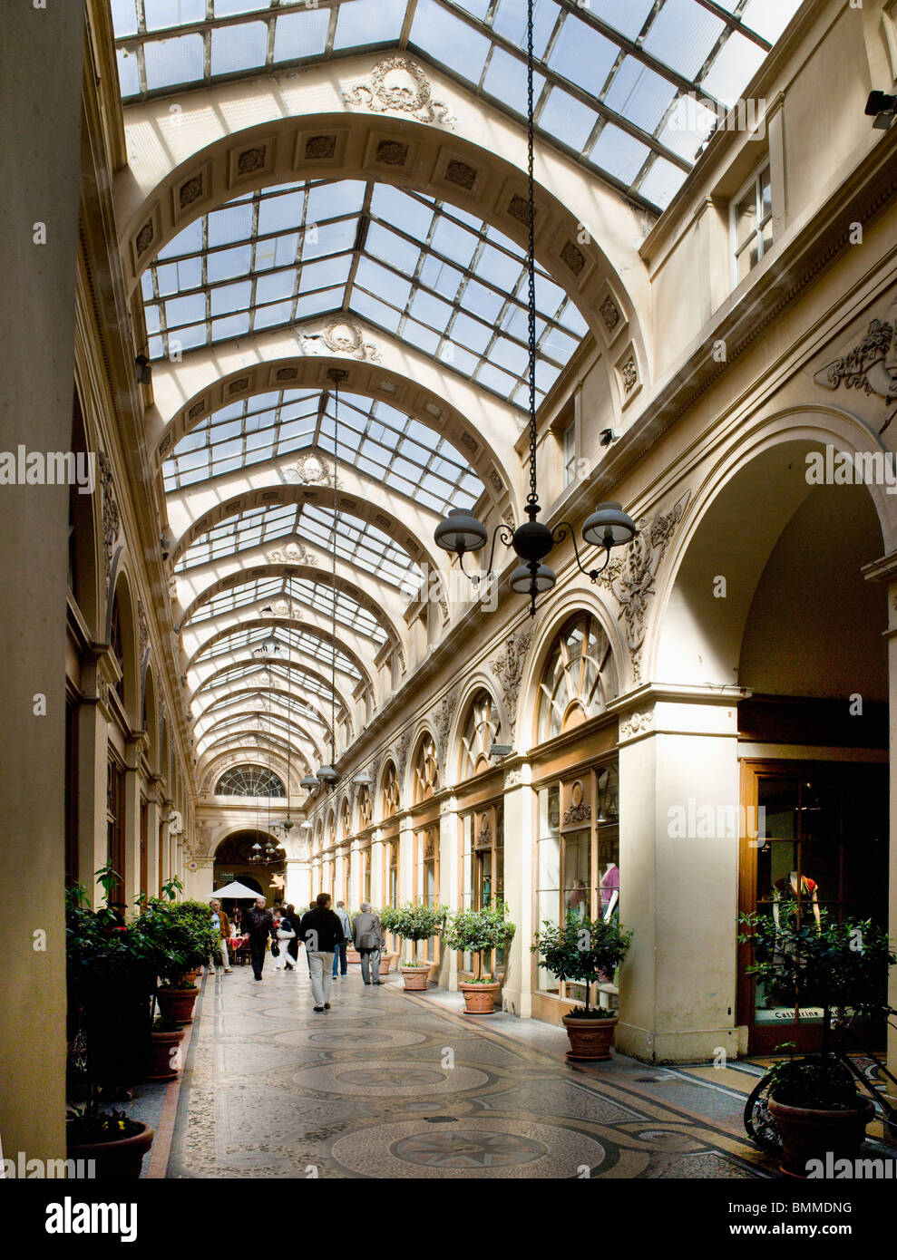 Galerie Vivienne, Paris, France. Shopping arcade, glazed roof and ...