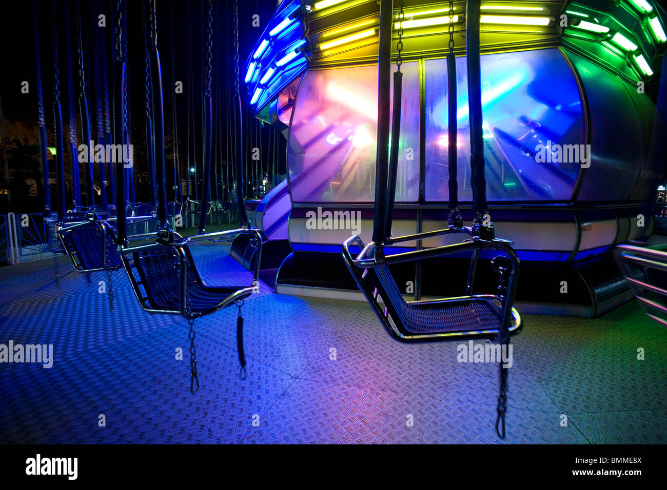 Flying Chairs Merry-Go-Round, Fun Fair at EUR, Rome, Italy Stock Photo ...