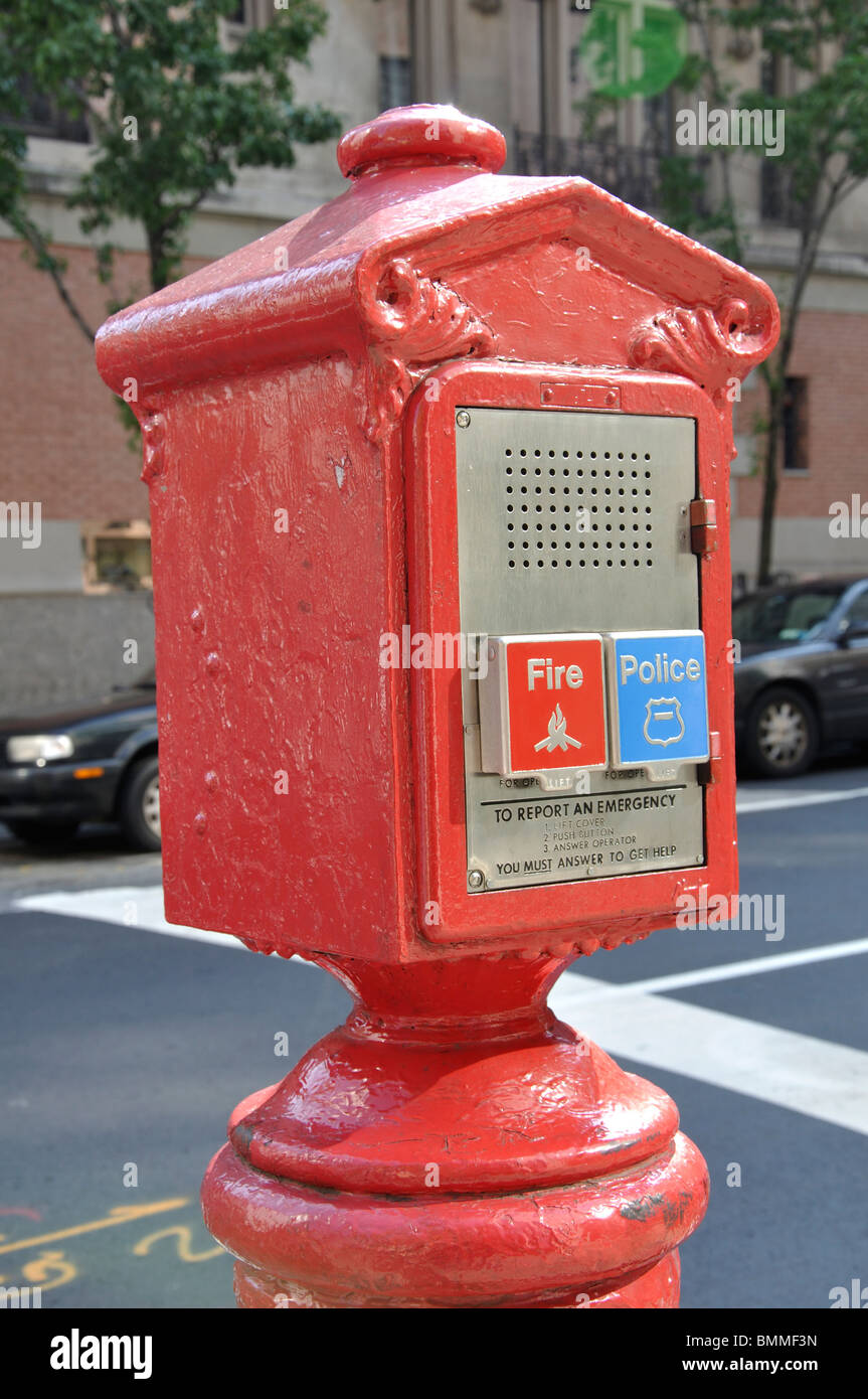 Emergency box, New York City, USA Stock Photo - Alamy