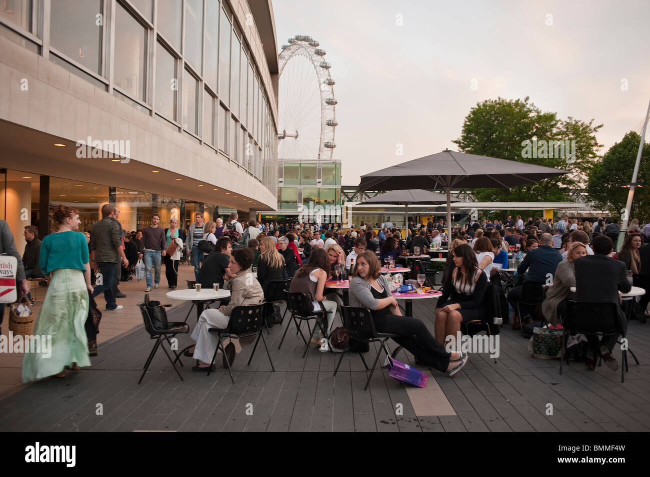 London, England, UK, South Bank District, View, Large Crowd People ...