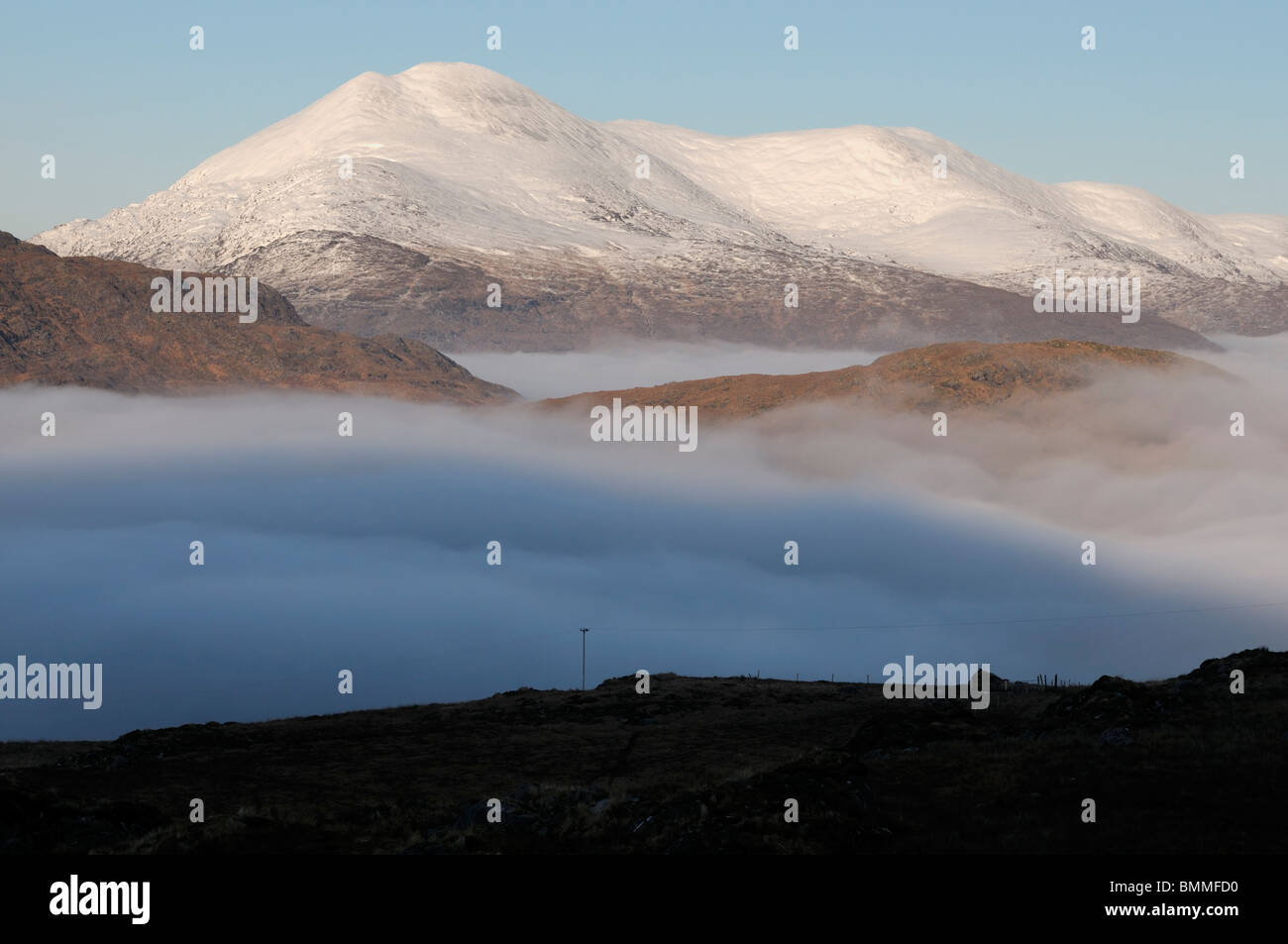 mcgillycuddy reeks killarney kerry ireland snow cover covered mountains ...