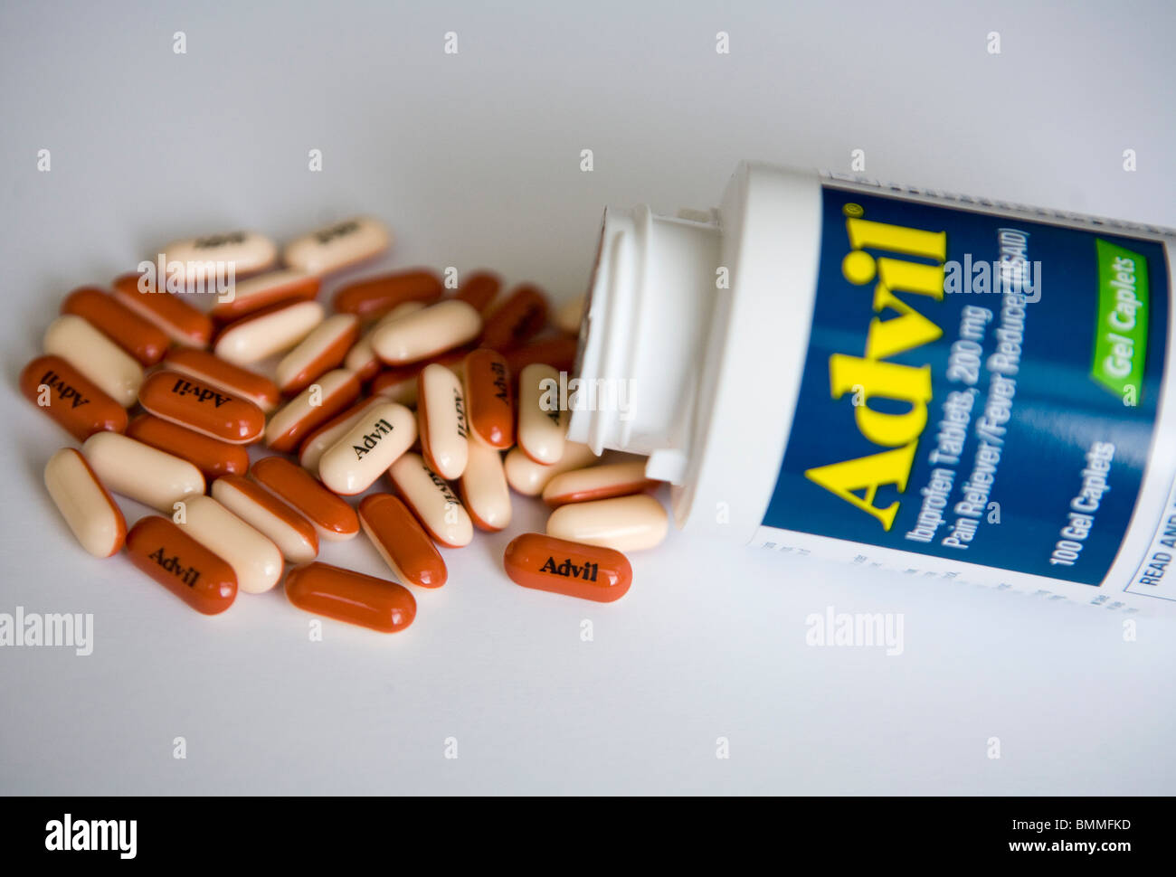 Ibuprofen packaging and pills Stock Photo - Alamy