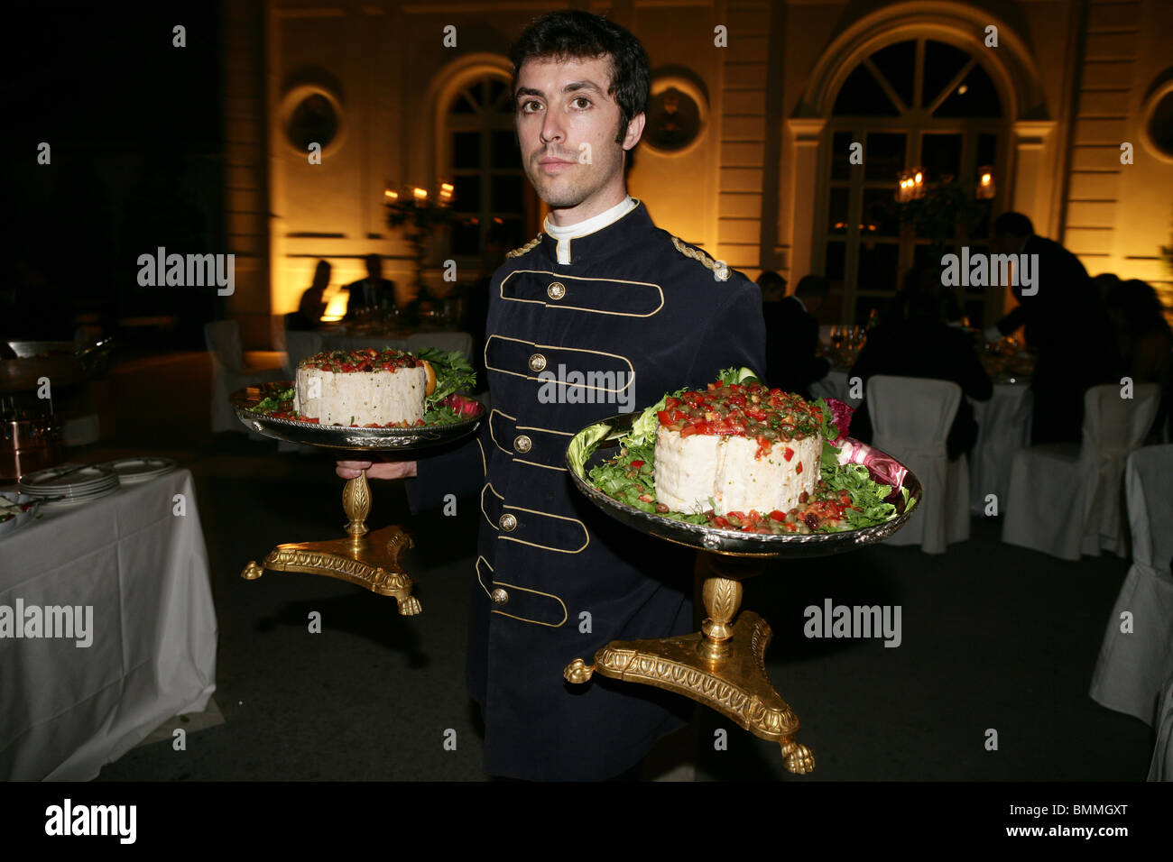 waiter uniform cake dessert Rome Italy hotel Stock Photo - Alamy