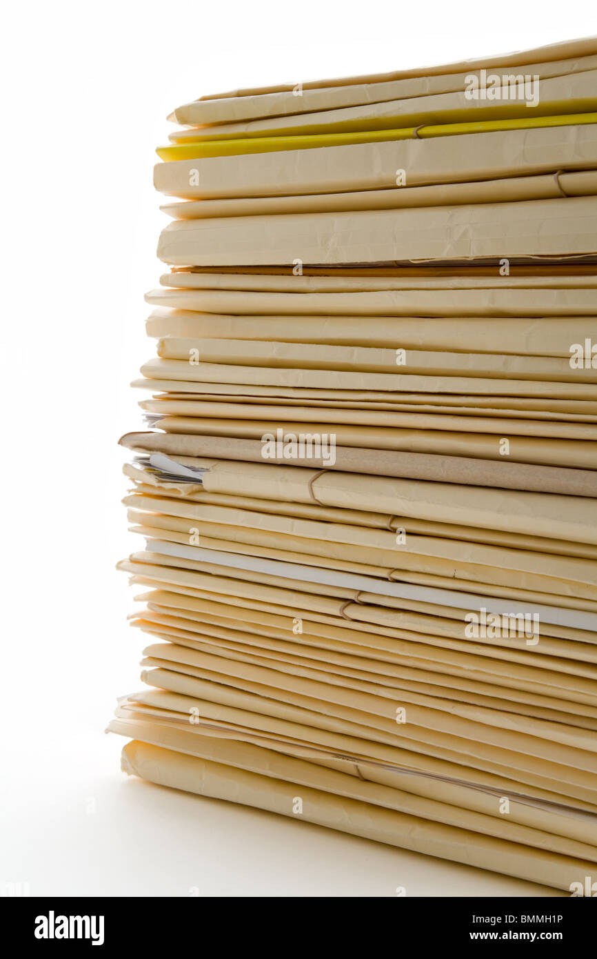File Stack, file folder with white background Stock Photo - Alamy