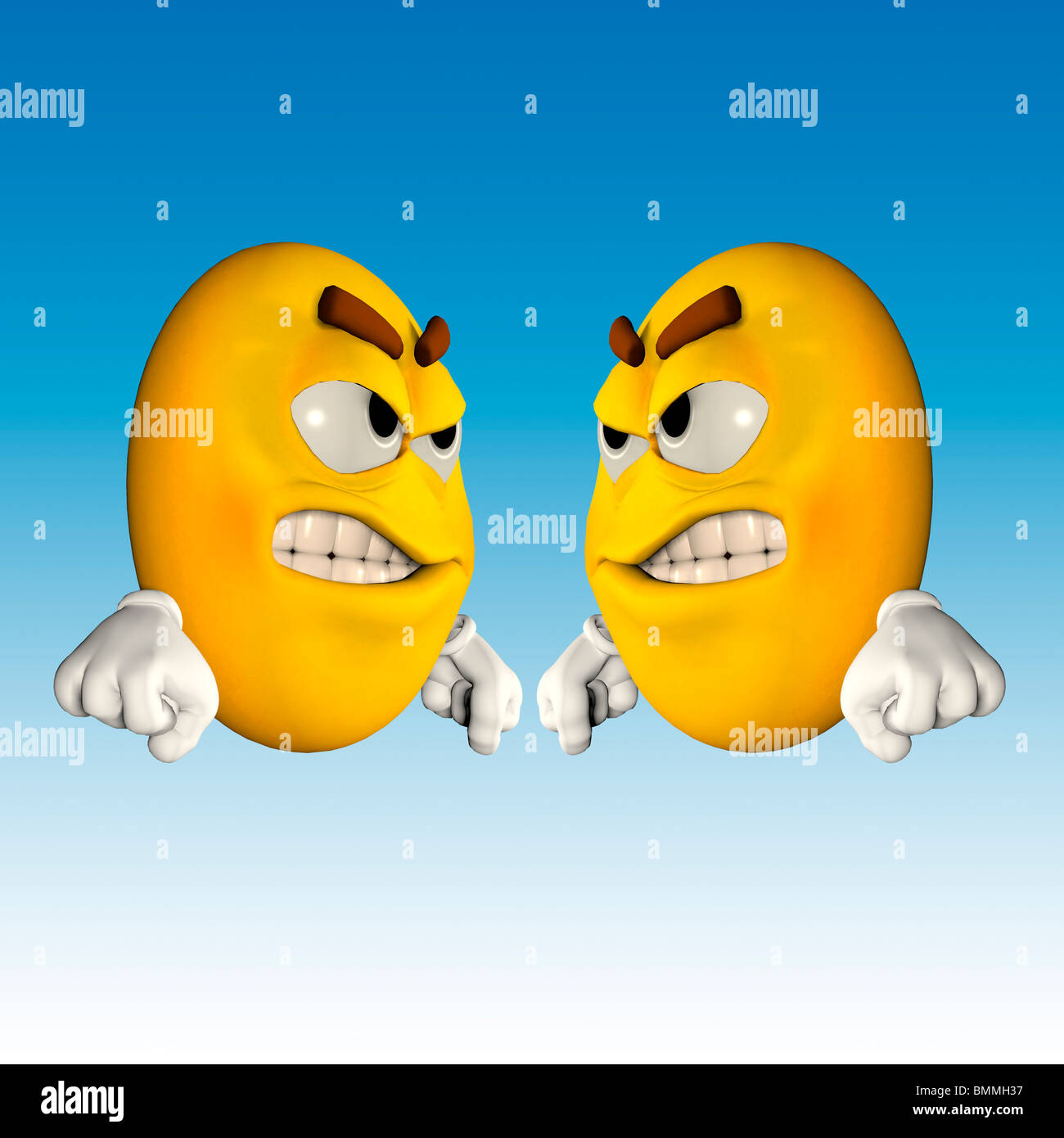 Angry Emoticons Graphic Illustration depicting Conflict Stock Photo - Alamy