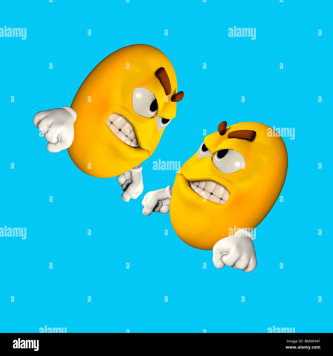 Angry Emoticons Graphic Illustration depicting Conflict Stock Photo - Alamy