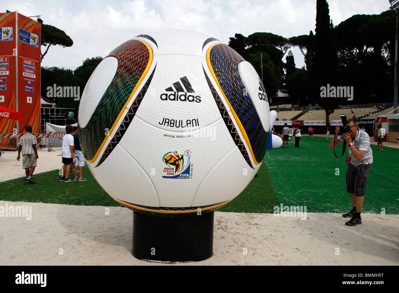 the jabulani official ball at the world cup fanfest village, rome ...