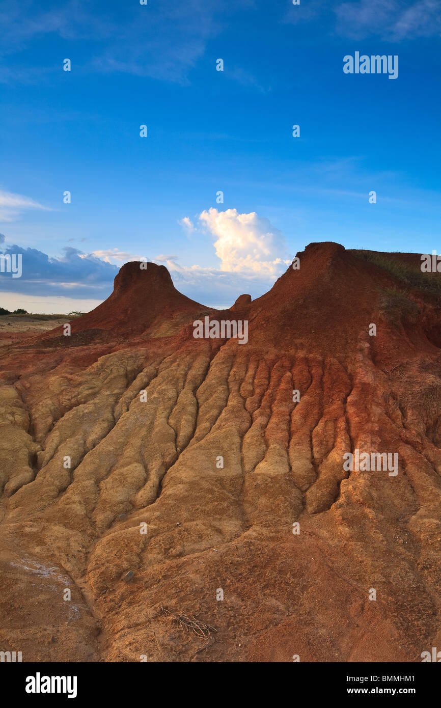 Eroded soil in the desert of Sarigua national park, Herrera province ...