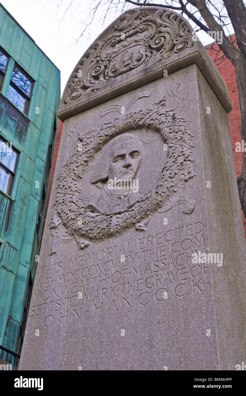 John Hancock grave at the Granary Burial Ground on the Freedom Trail ...