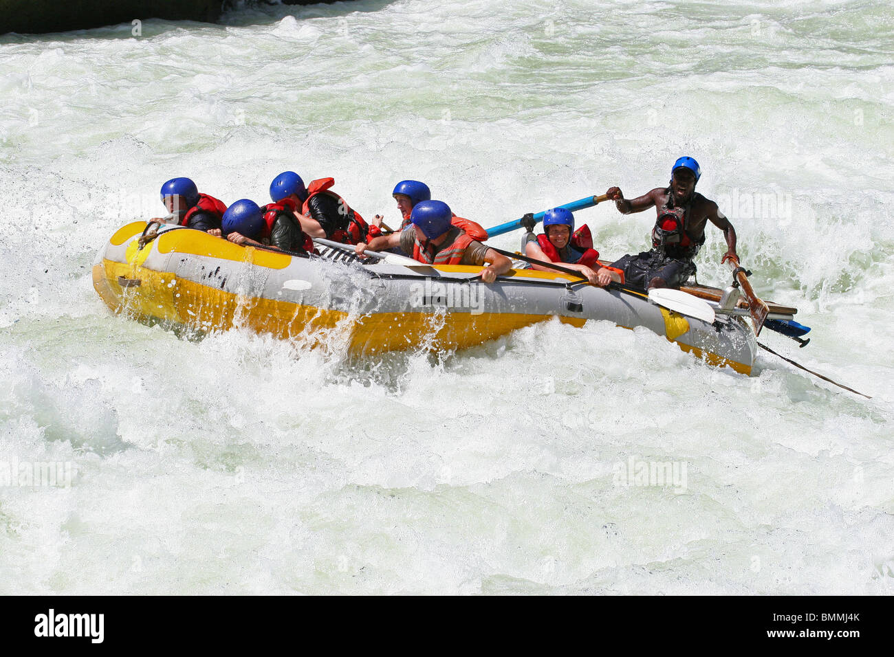 White water rafting on the Zambezi River, Zambia Stock Photo - Alamy