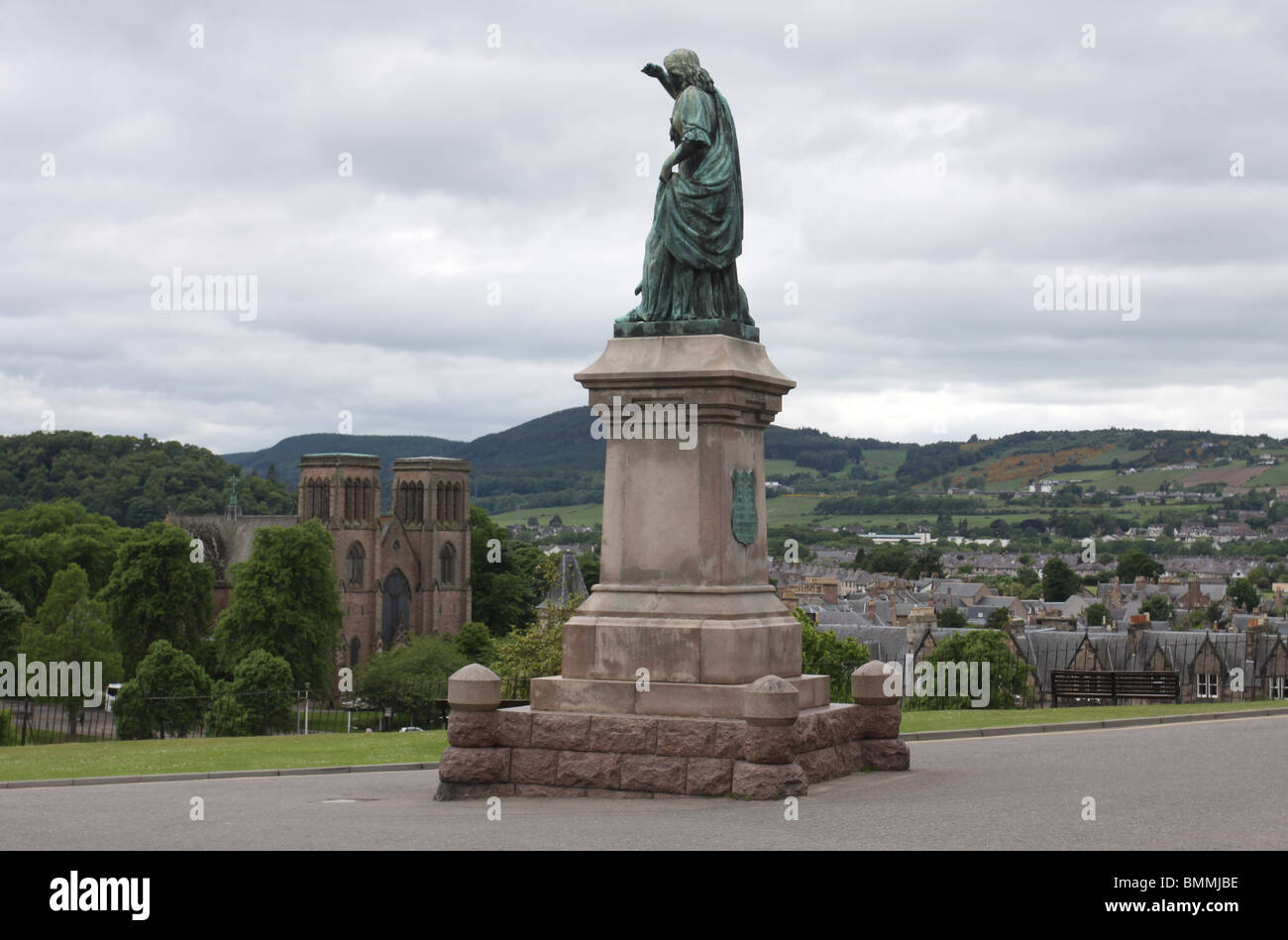 Flora MacDonald statue and Inverness cathedral Scotland June 2010 Stock ...