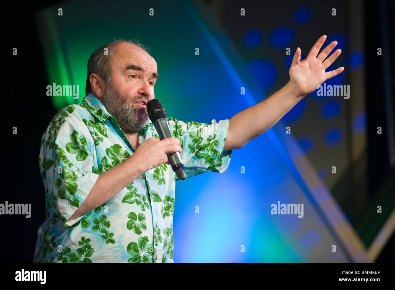 British comedian and game show panelist Andy Hamilton performing on ...