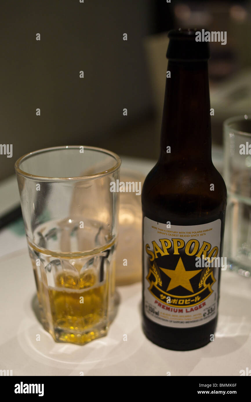 Bottle of Japanese Sapporo Beer and Glass Stock Photo - Alamy