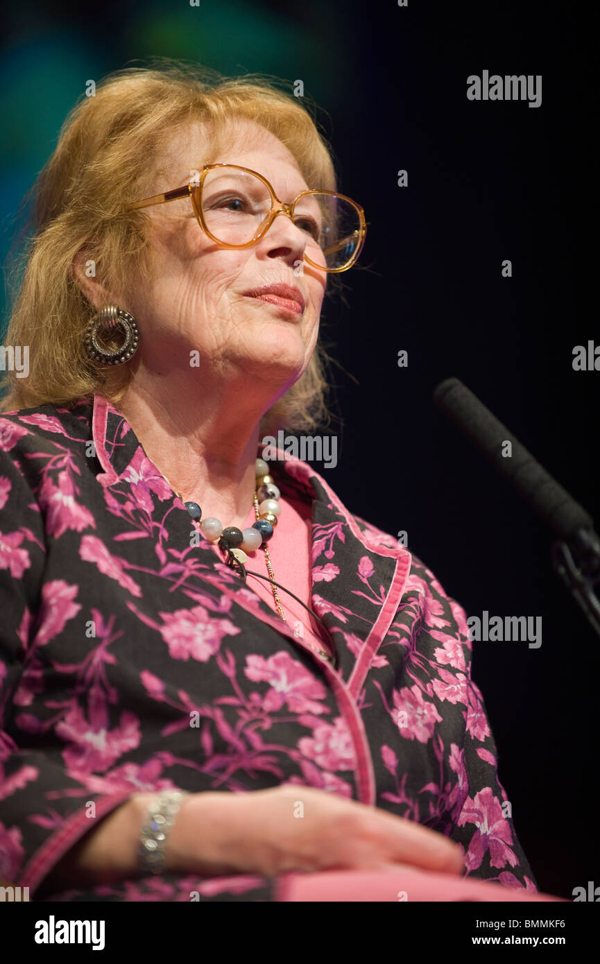 British author Lady Antonia Fraser pictured speaking at Hay Festival ...
