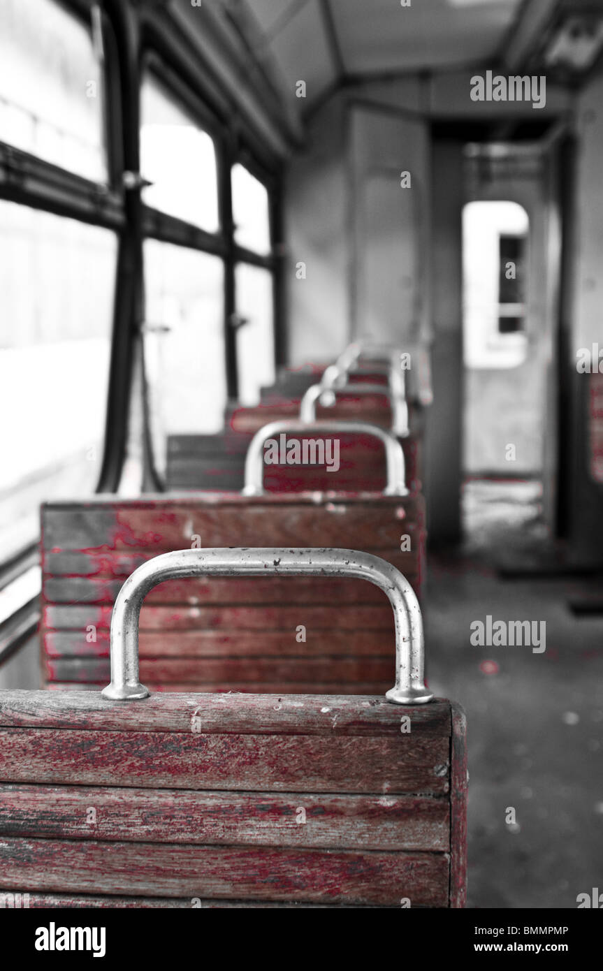 chairs in vintage train Stock Photo - Alamy