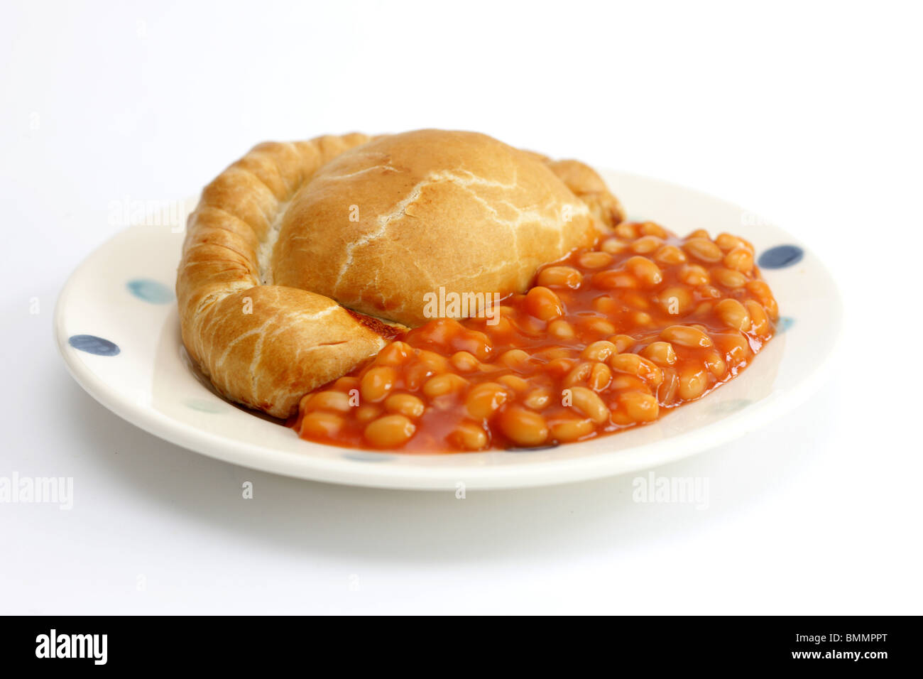 Cornish Pasty and Baked Beans Stock Photo - Alamy