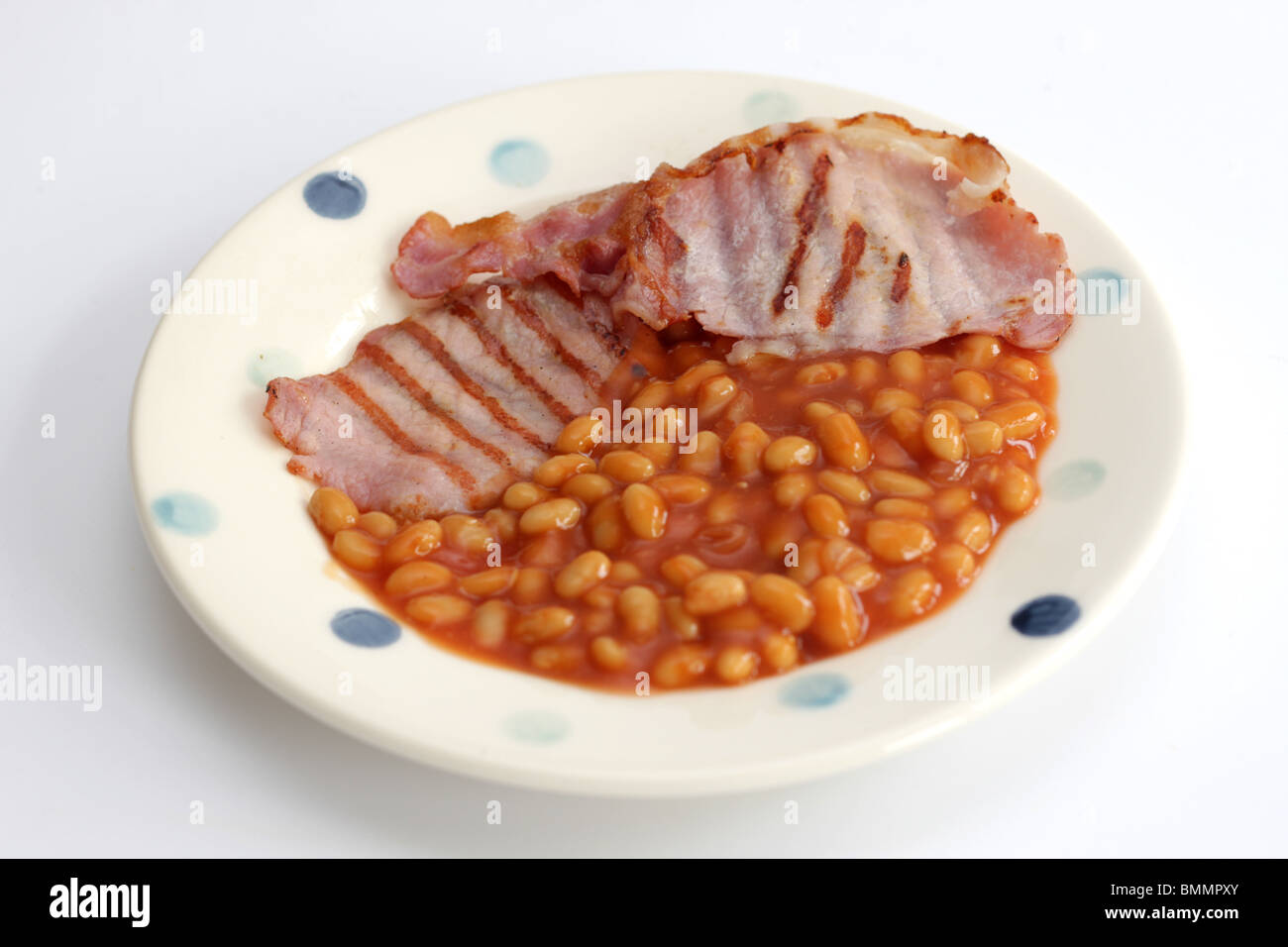 Bacon with Baked Beans Stock Photo - Alamy