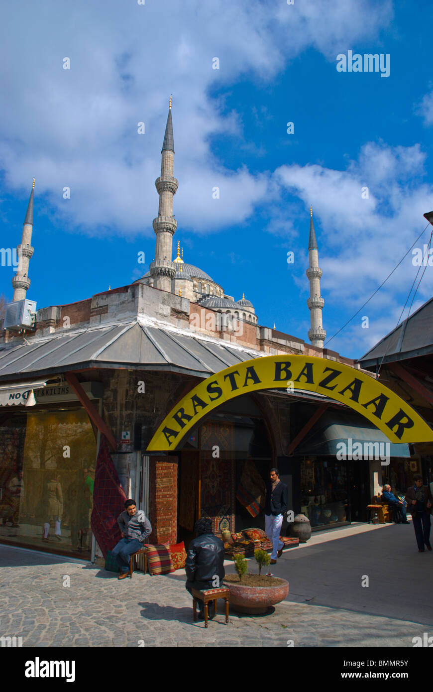 Arasta Bazaar market street gate Sultanahmet district Istanbul Turkey ...