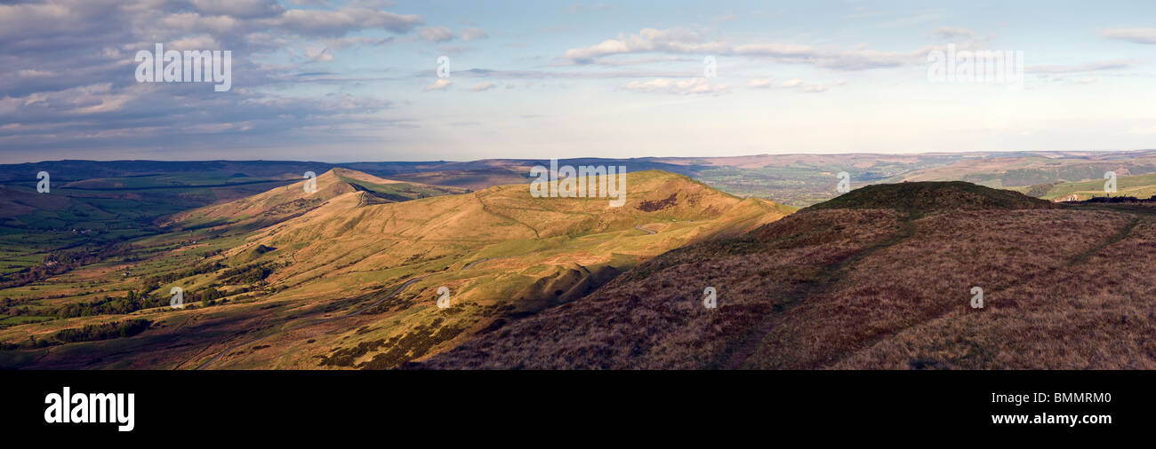 Lord's Seat Bronze Age round barrow overlooking Mam Tor and Hope Valley ...
