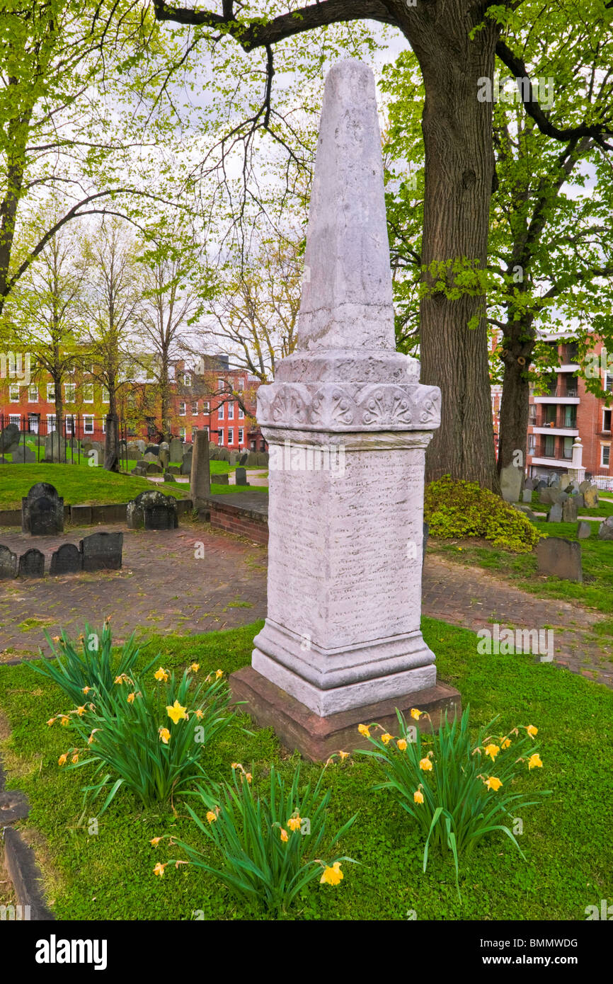 Tombstones at Copp's Hill Burying Ground on the Freedom Trail, Boston, Massachusetts Stock Photo ...