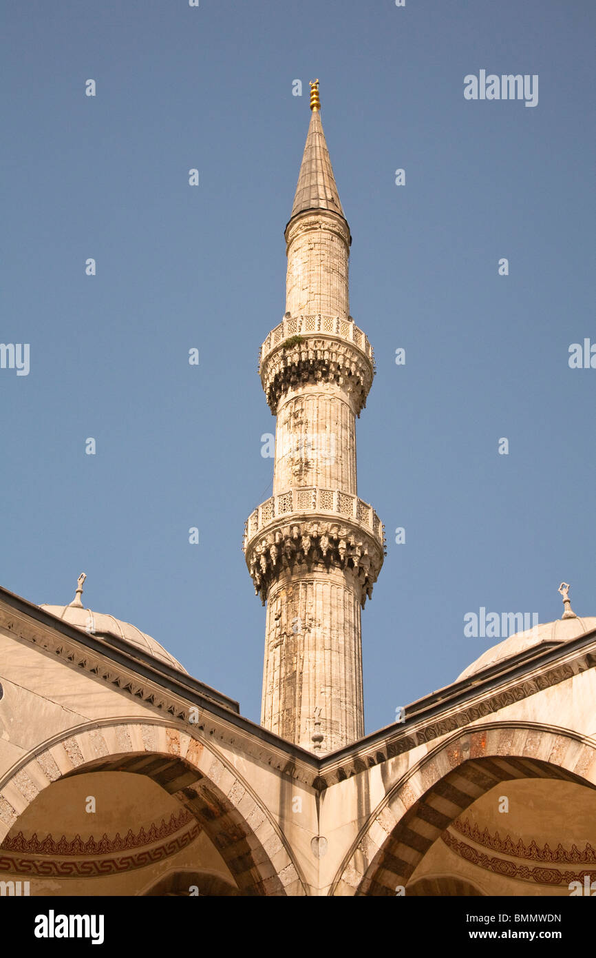 Minaret, Sultanahmet Mosque, also known as the Blue Mosque and Sultan ...