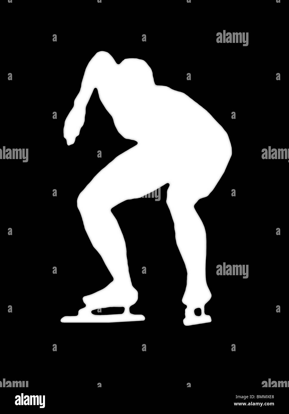 Female speed skating in action Black and White Stock Photos & Images ...