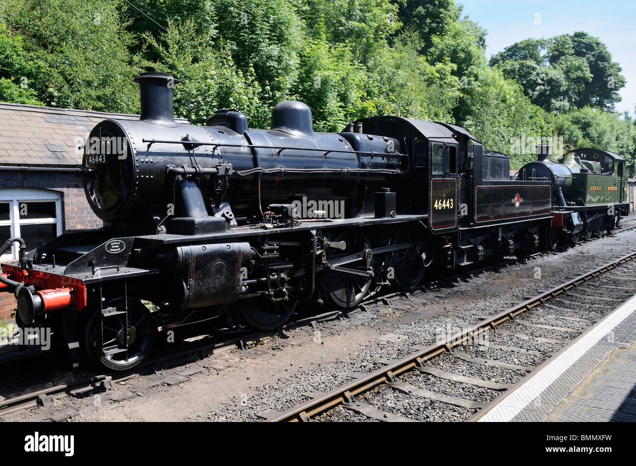 LMS Ivatt Class 2 2-6-0 46443 and GWR Prairie Tank Engine 2-6-2 4566 ...