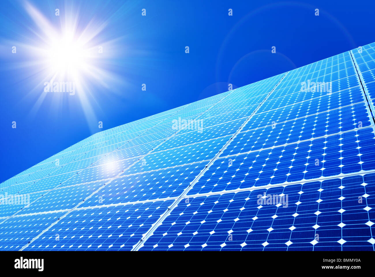 Solar panel against blue sky Stock Photo - Alamy