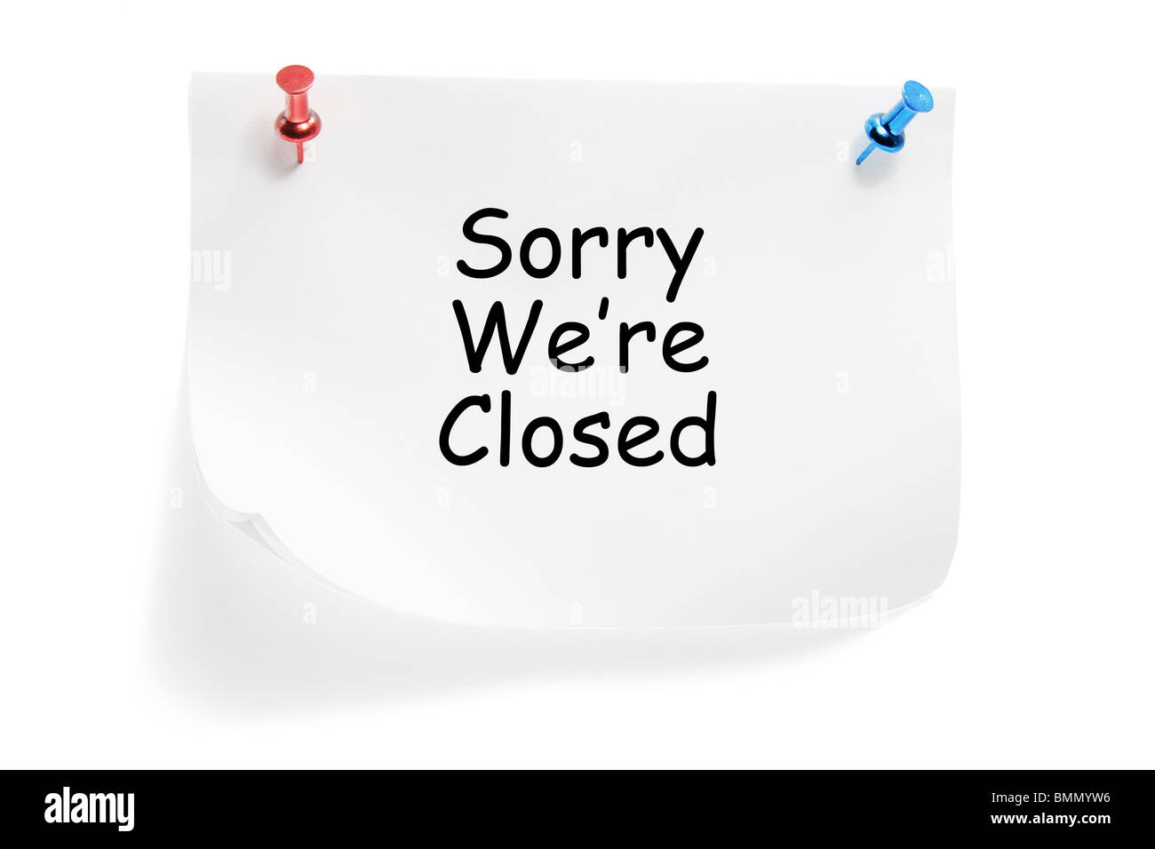 Paper closed sign Cut Out Stock Images & Pictures - Alamy