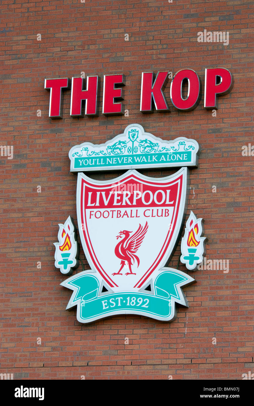 The Kop at Liverpool football ground. sign Stock Photo - Alamy