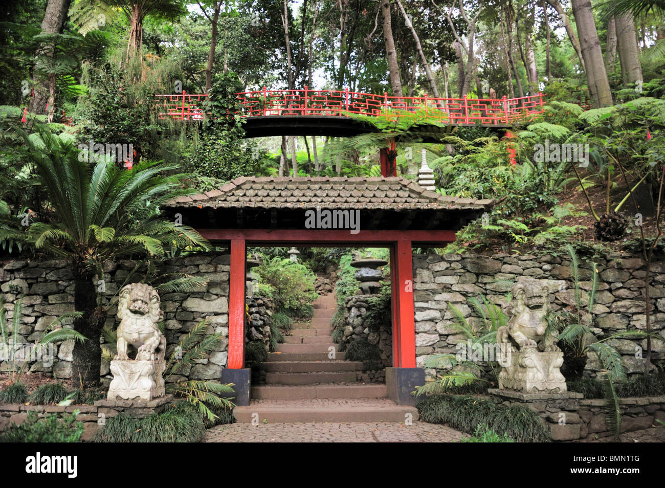 Gate, Monte Palace Tropical Garden– Monte, Madeira Stock Photo - Alamy